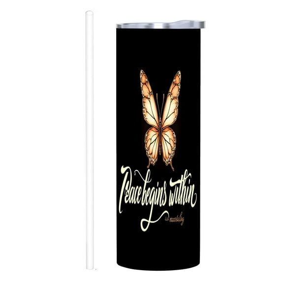 20 oz Stainless Steel Insulated Tumbler with Butterfly Design & " Place ...