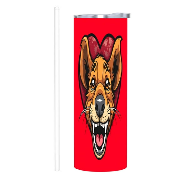 20 oz Stainless Steel Insulated Tumbler with Cartoon Dog Face Design ...