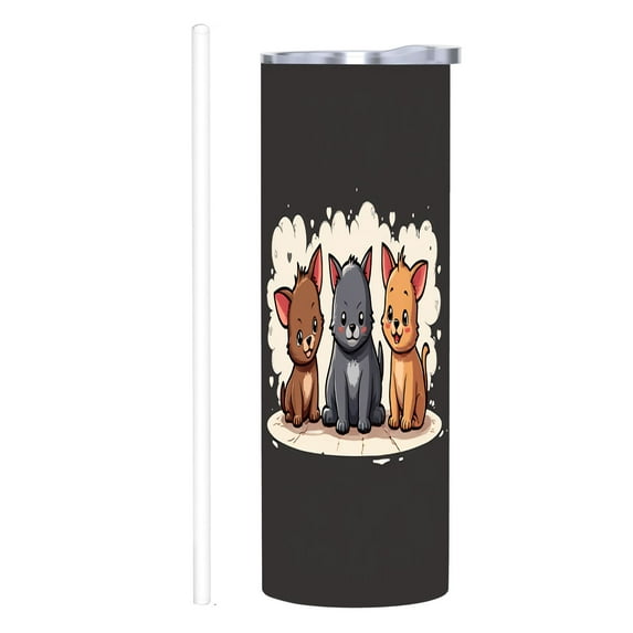 20 oz Stainless Steel Insulated Tumbler with Cartoon Dogs Design ...