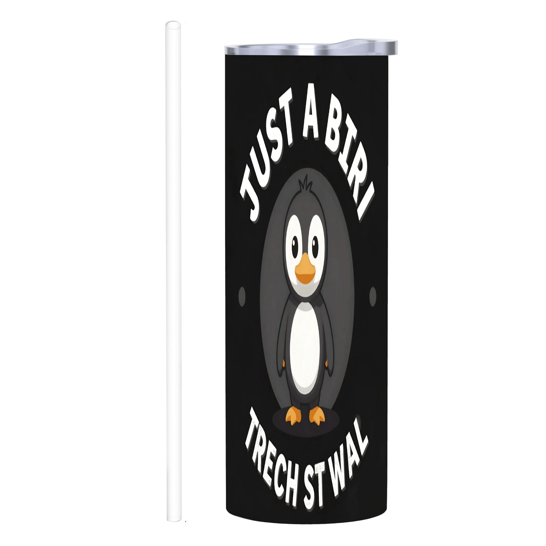 20 oz Stainless Steel Insulated Tumbler with Cartoon Penguin Design ...