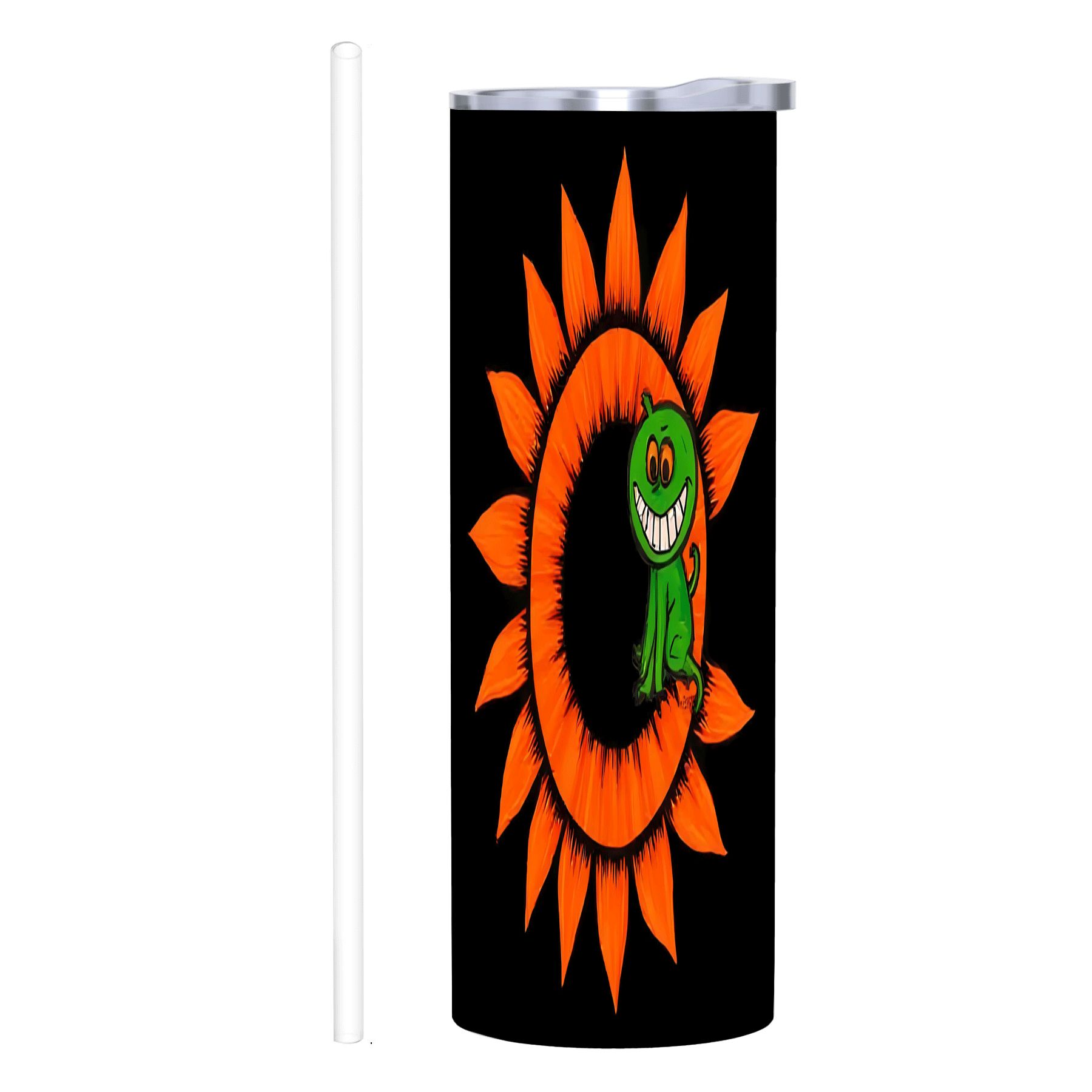 20 oz Stainless Steel Insulated Tumbler with Cheerful Green Character ...