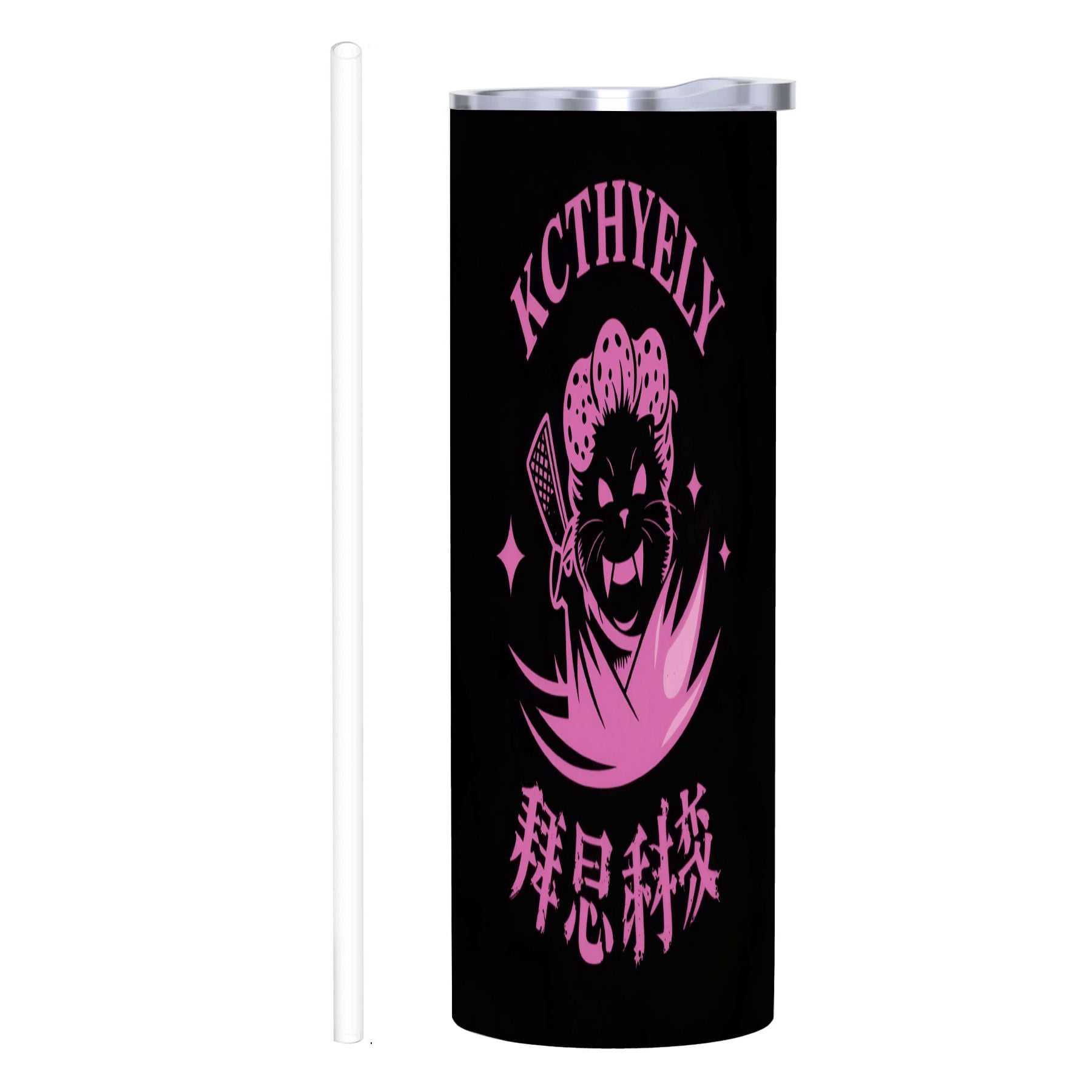 20 oz Stainless Steel Insulated Tumbler with Chef Cat Design Pink ...