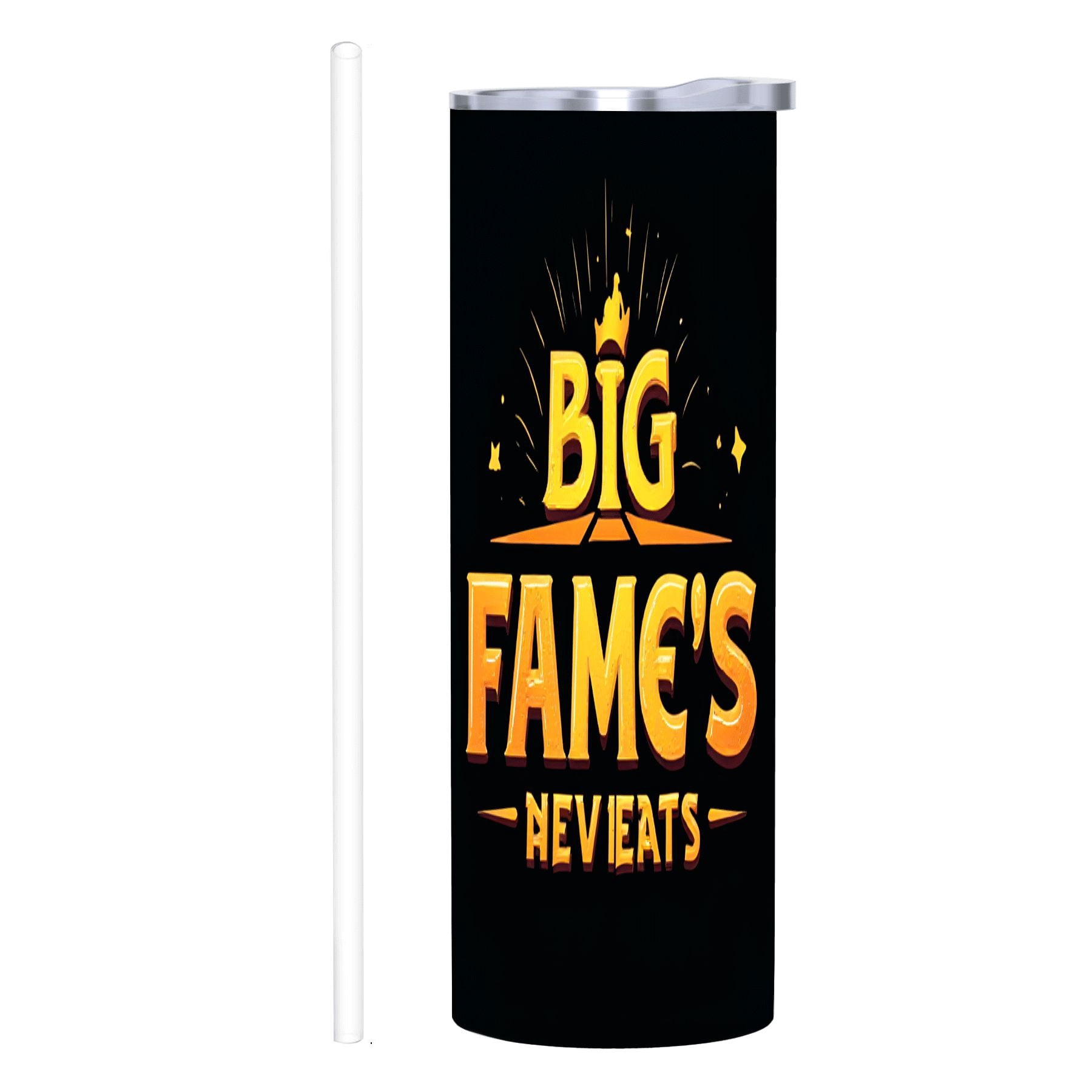 20 oz Stainless Steel Insulated Tumbler with Colorful ' BIG FAME ' S ...
