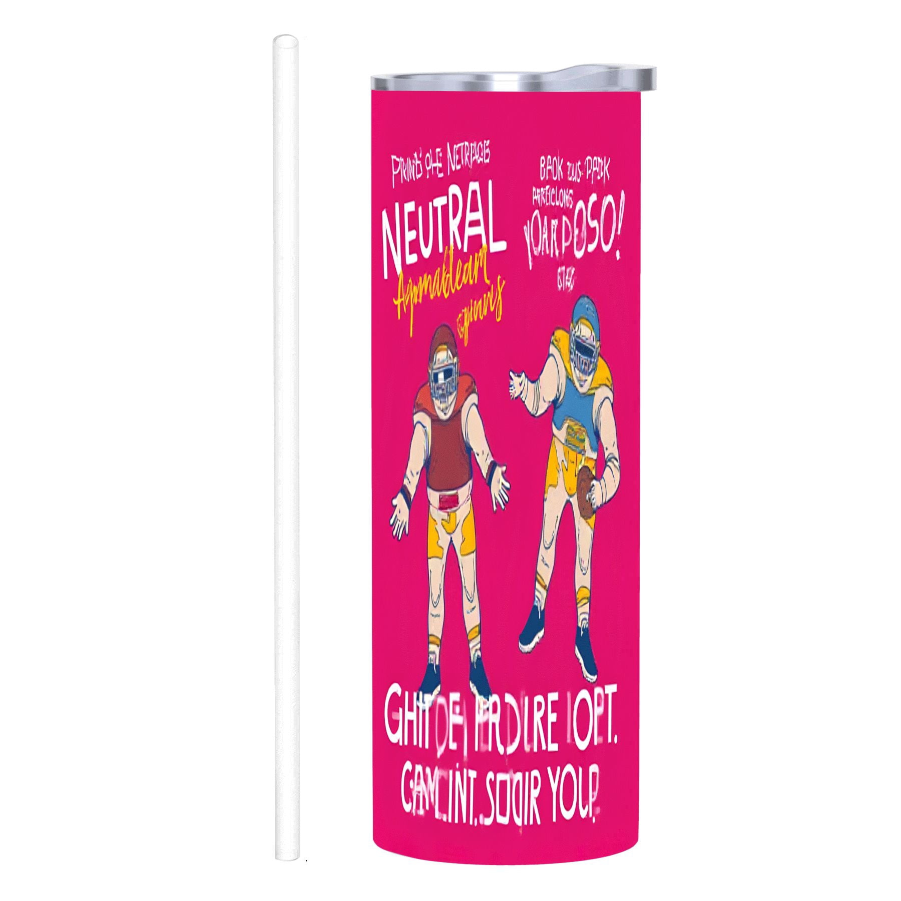 20 oz Stainless Steel Insulated Tumbler with Colorful Cartoon Sports ...