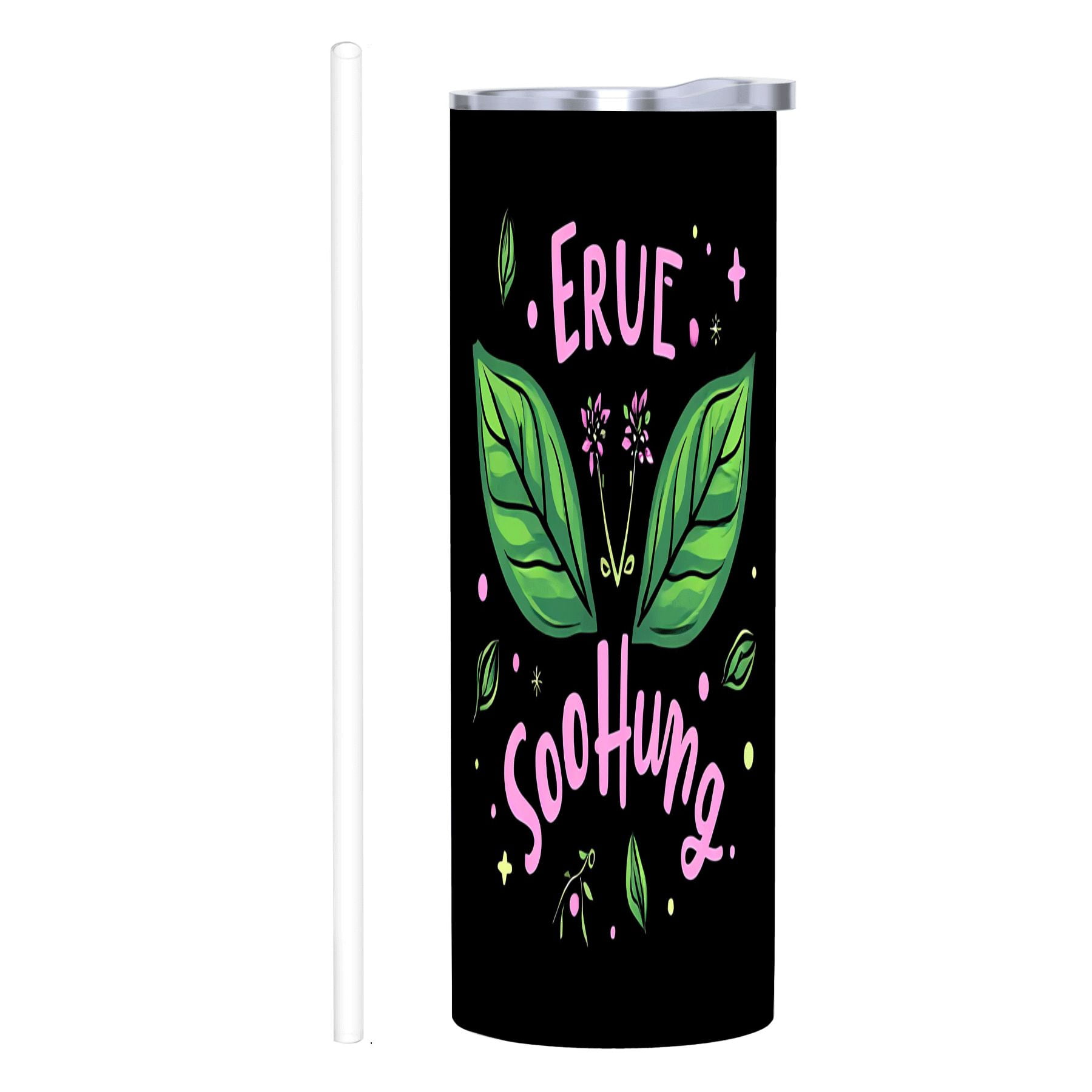 20 oz Stainless Steel Insulated Tumbler with Colorful Green Leaves ...