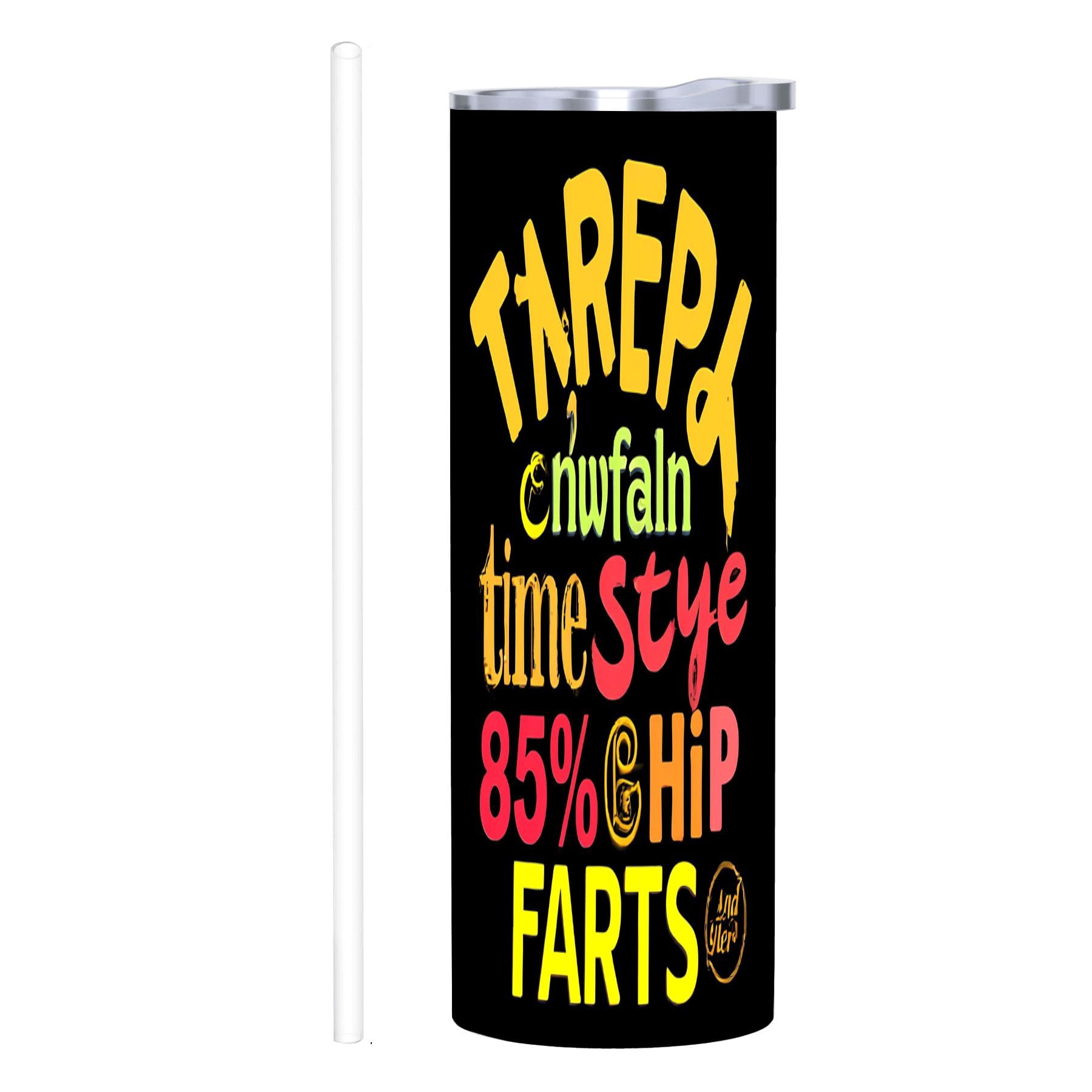 20 oz Stainless Steel Insulated Tumbler with Colorful Text Design - Fun ...