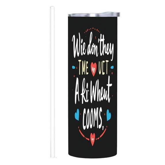 20 oz Stainless Steel Insulated Tumbler with Colorful Text Design ...