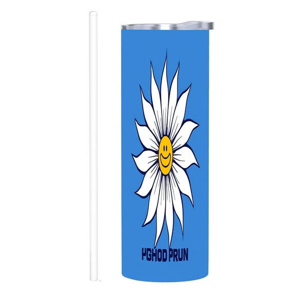 20 oz Stainless Steel Insulated Tumbler with Daisy Design Smiling Face ...