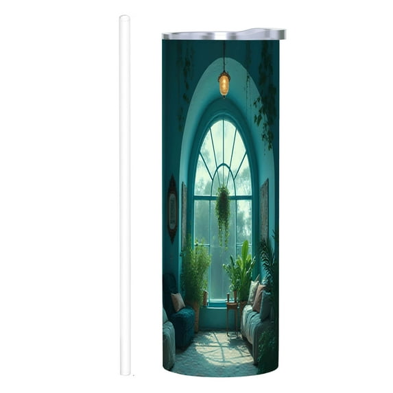 20 oz Stainless Steel Insulated Tumbler with Decorative Arched Window ...