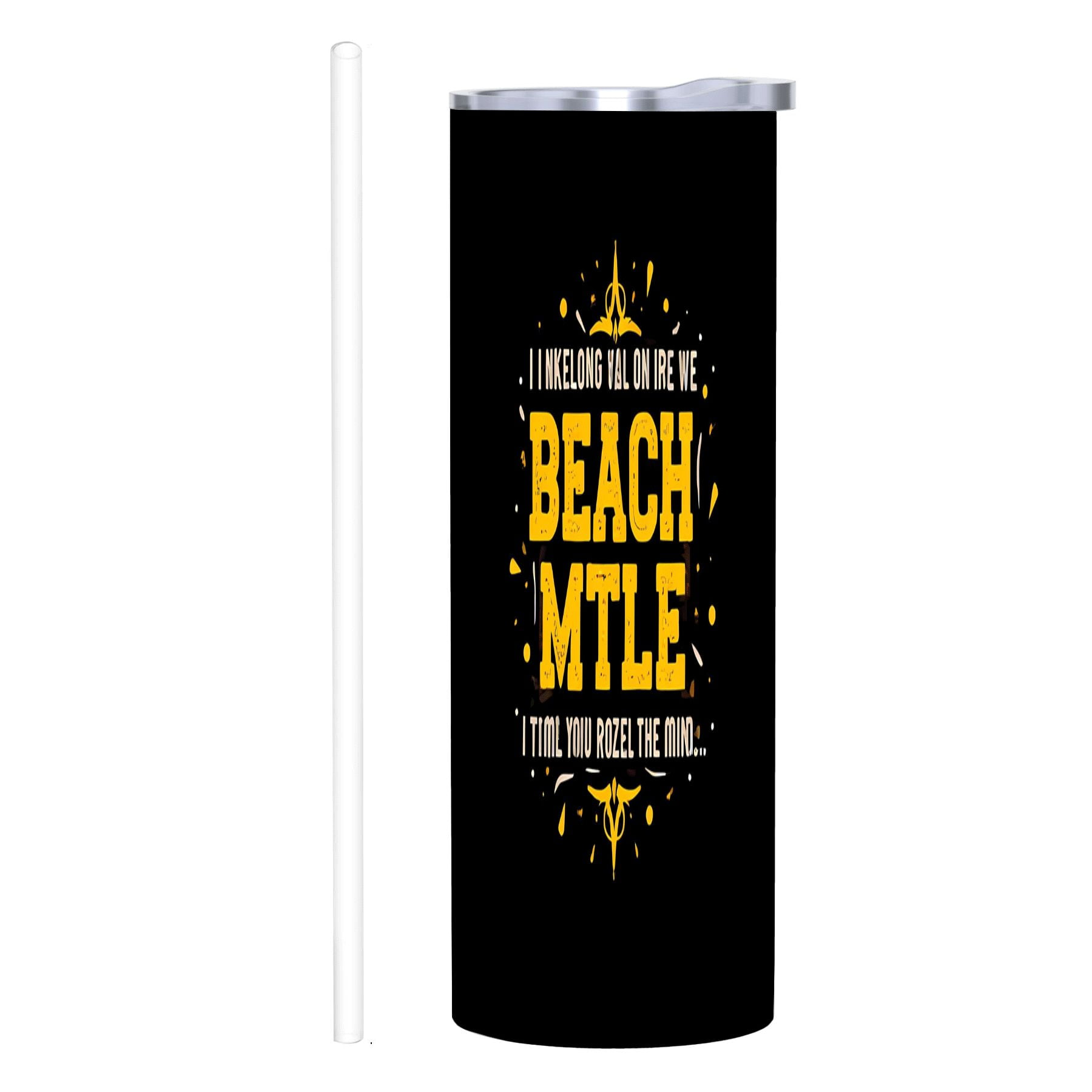20 oz Stainless Steel Insulated Tumbler with Decorative Yellow & White ...