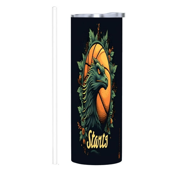 20 oz Stainless Steel Insulated Tumbler with Dragon & Leaves Design ...