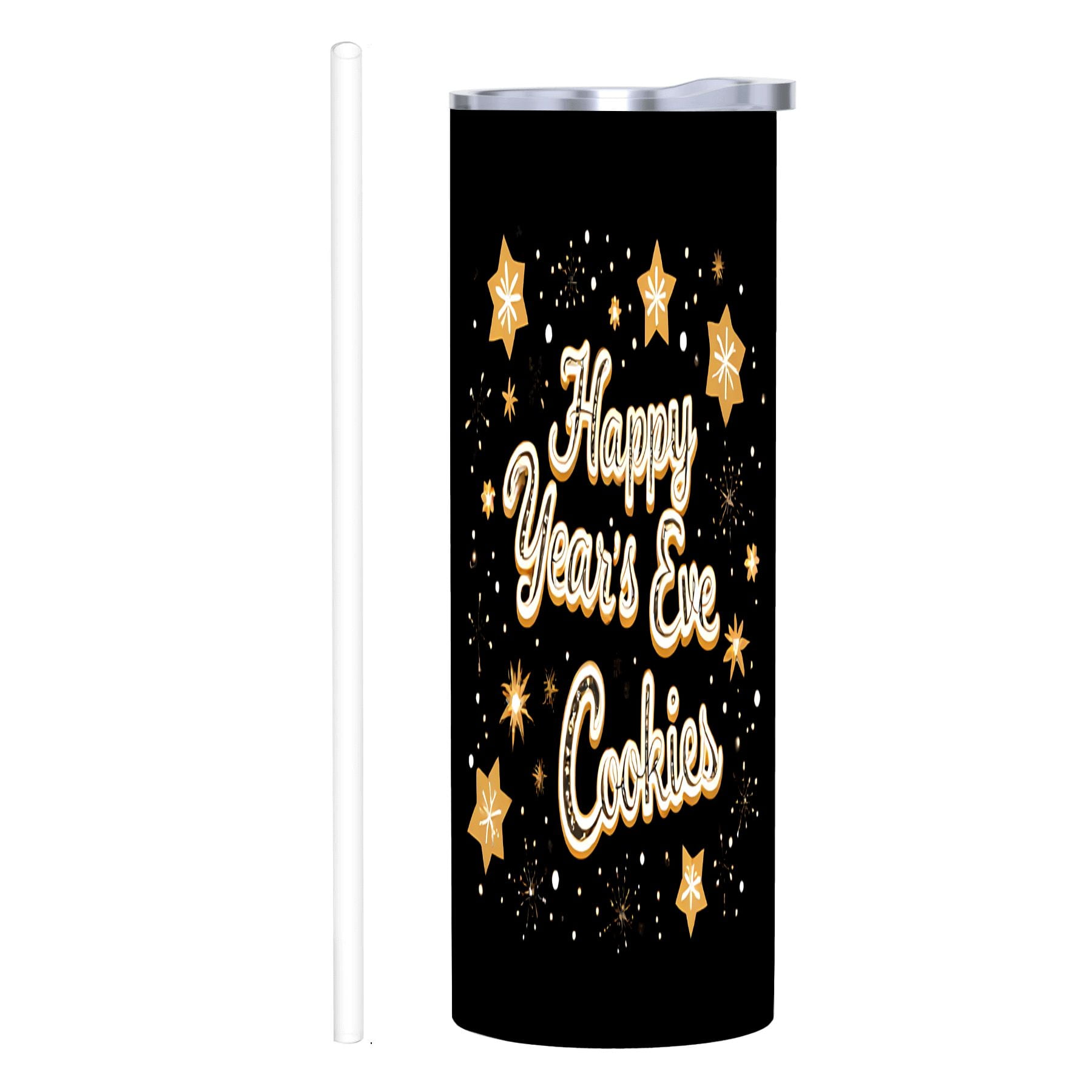 20 oz Stainless Steel Insulated Tumbler with Festive Golden Stars ...