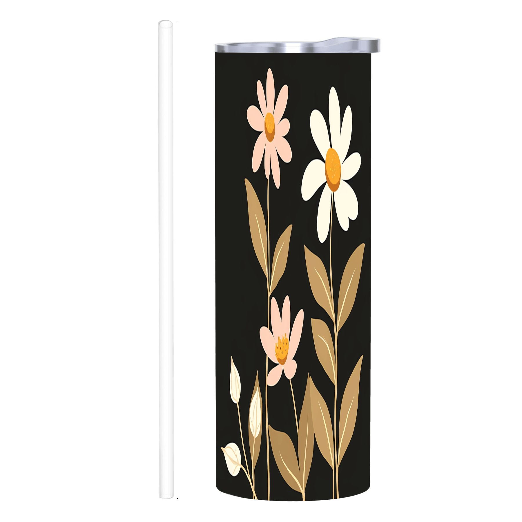 20 oz Stainless Steel Insulated Tumbler with Floral Design - Pink ...