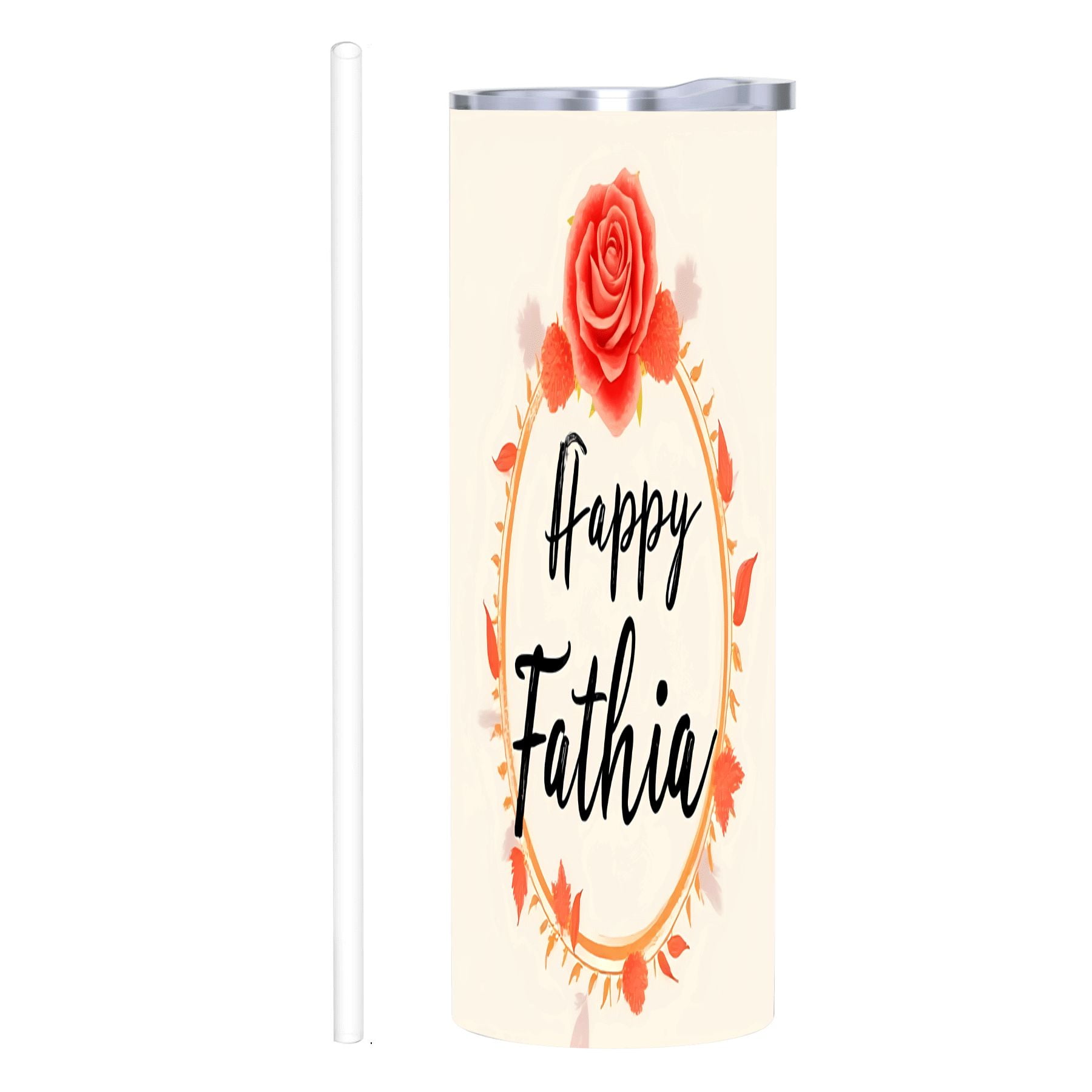 20 oz Stainless Steel Insulated Tumbler with Floral Design Red Rose ...