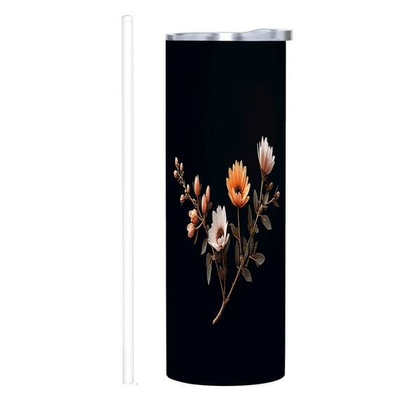 20 oz Stainless Steel Insulated Tumbler with Floral Design - Stylish ...