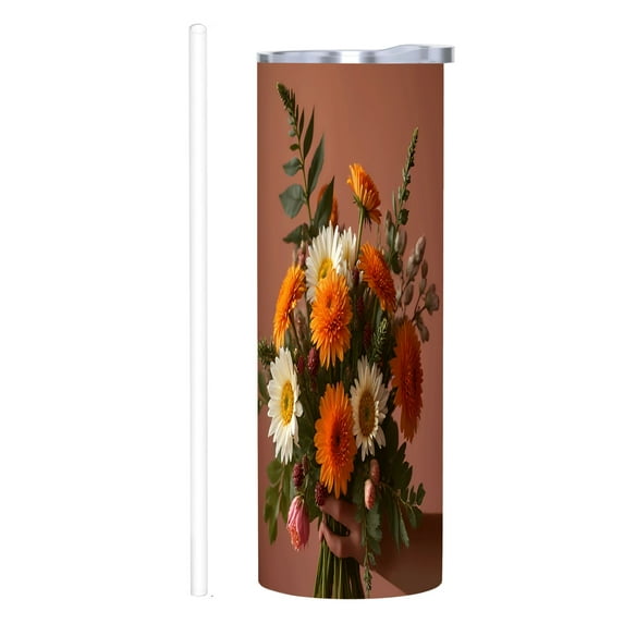 20 oz Stainless Steel Insulated Tumbler with Floral Design - Vibrant ...