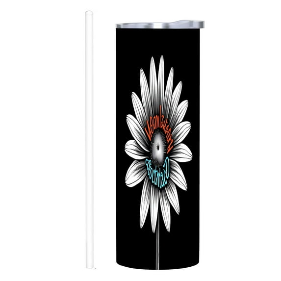 20 oz Stainless Steel Insulated Tumbler with Floral Design White Petals ...