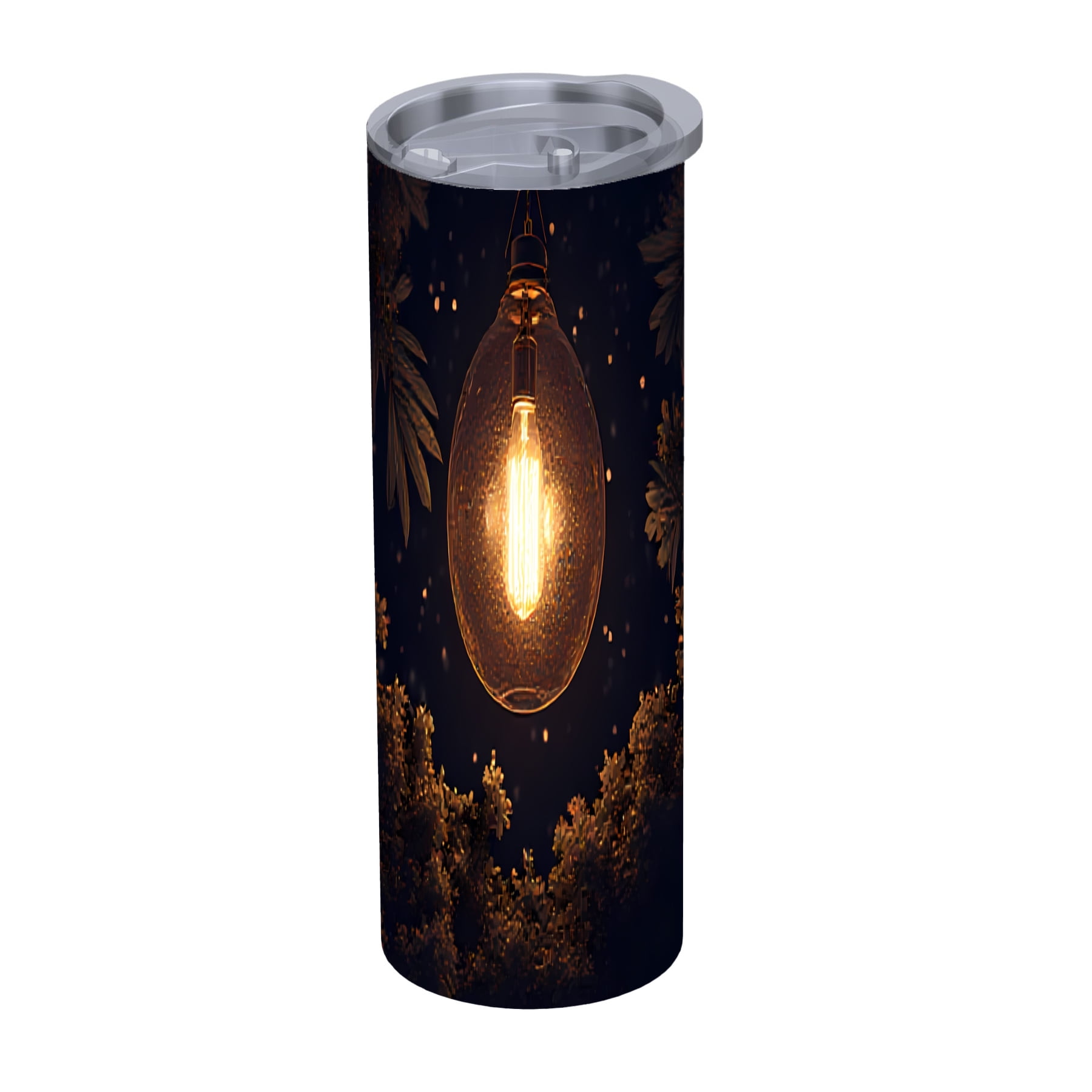 20 oz Stainless Steel Insulated Tumbler with Floral Pattern & Glowing ...