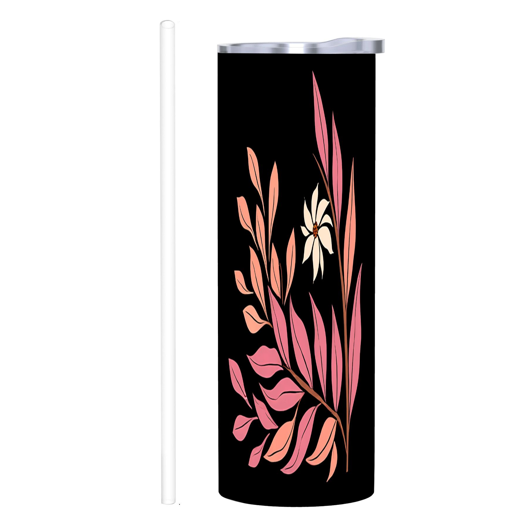 20 oz Stainless Steel Insulated Tumbler with Floral Pattern in Pink ...