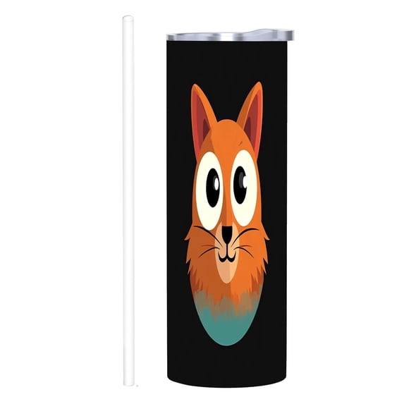 20 oz Stainless Steel Insulated Tumbler with Fox Face Design Teal ...
