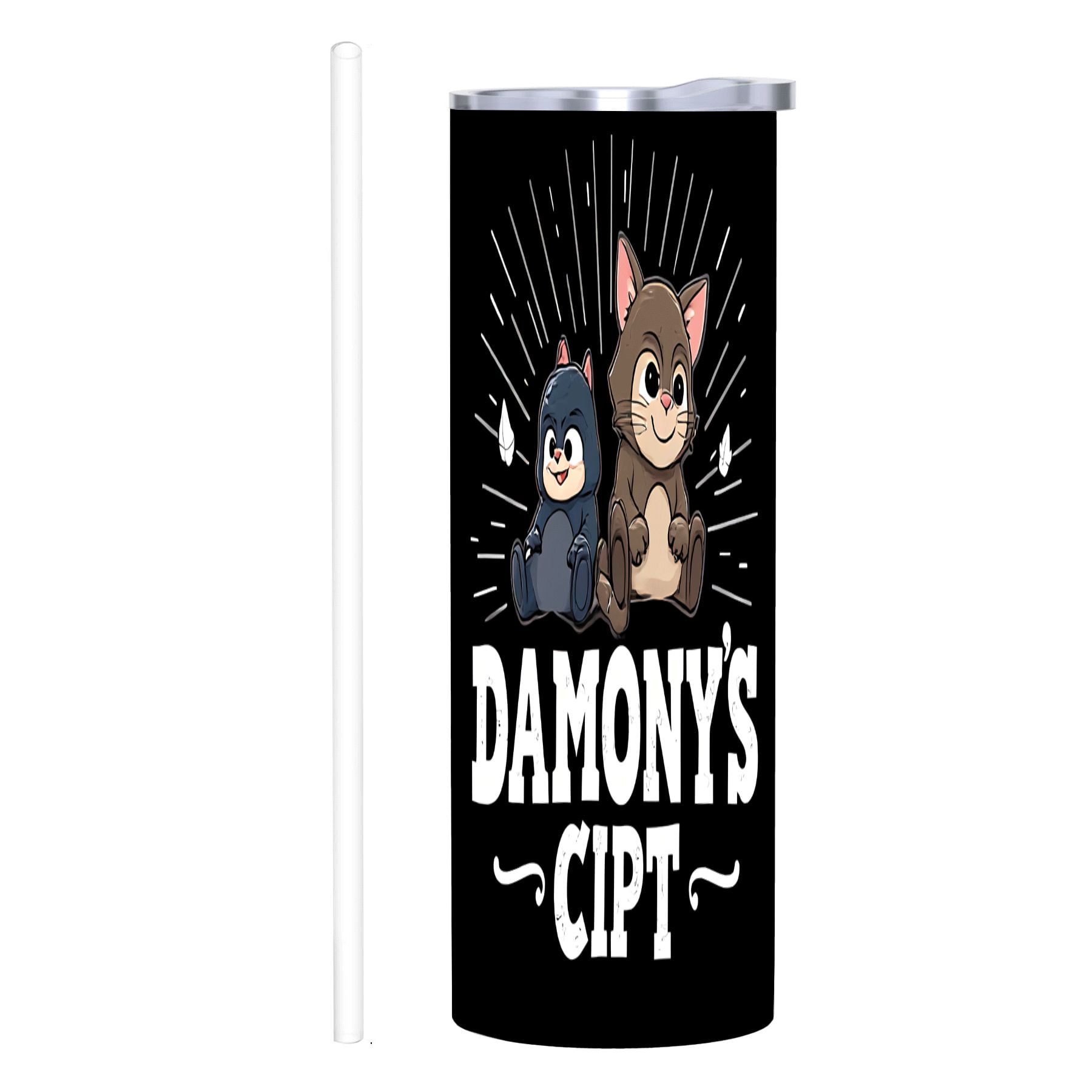 20 oz Stainless Steel Insulated Tumbler with Fun Cartoon Design - Blue ...