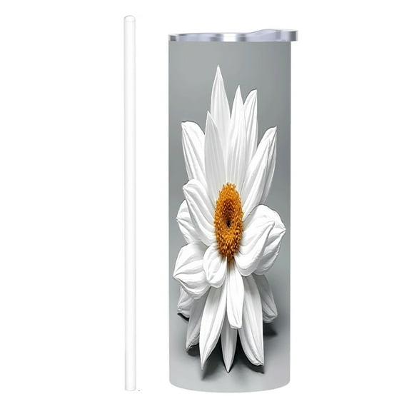 20 oz Stainless Steel Insulated Tumbler with Gray Lid & Straw - Vibrant ...