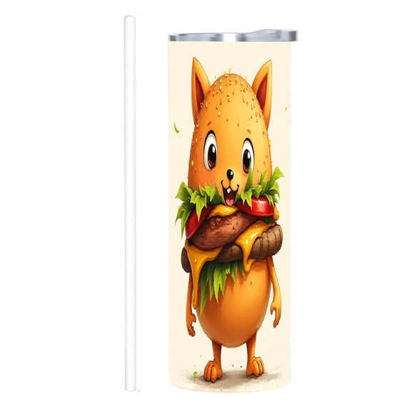 20 oz Stainless Steel Insulated Tumbler with Lid & Straw - Cute Cartoon ...