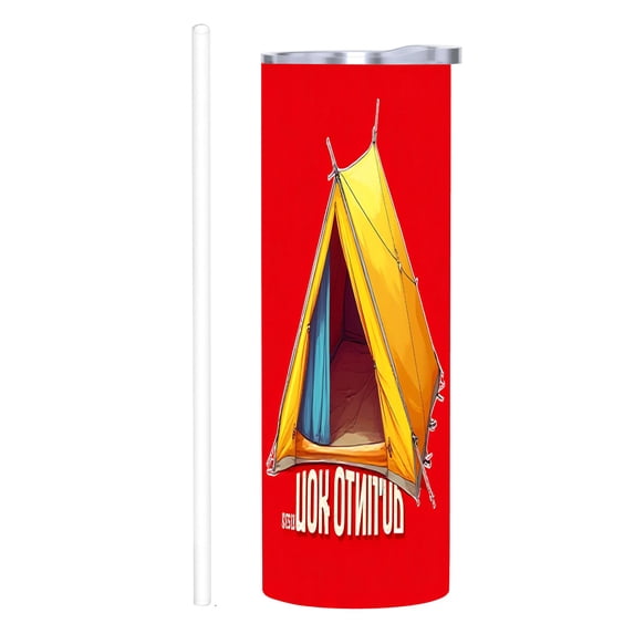 20 oz Stainless Steel Insulated Tumbler with Lid & Straw - Red with ...