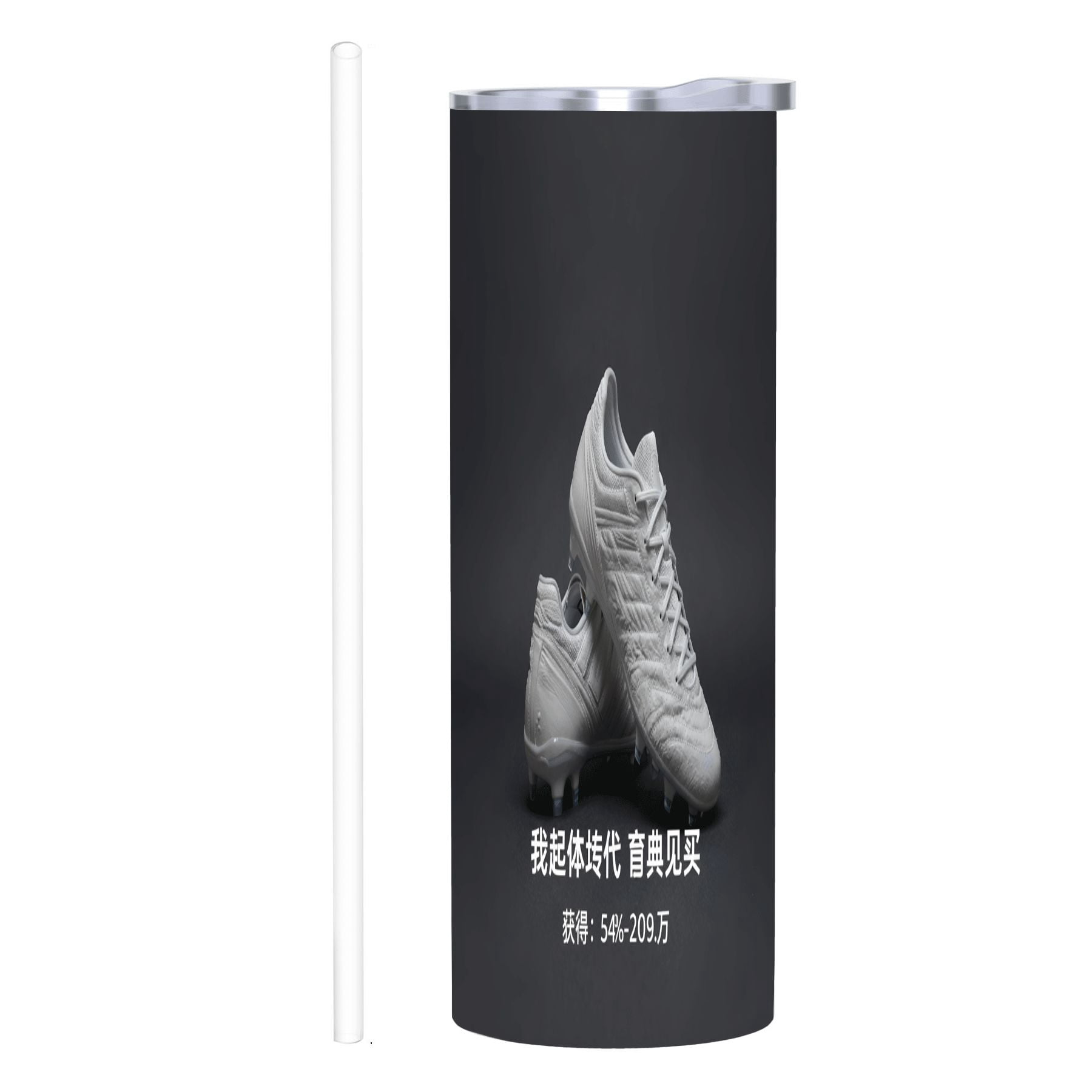 20 oz Stainless Steel Insulated Tumbler with Lids & Straw - Features a ...