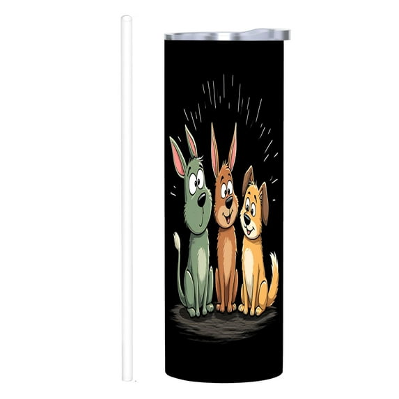 20 oz Stainless Steel Insulated Tumbler with Lids & Straw - Fun Cartoon ...