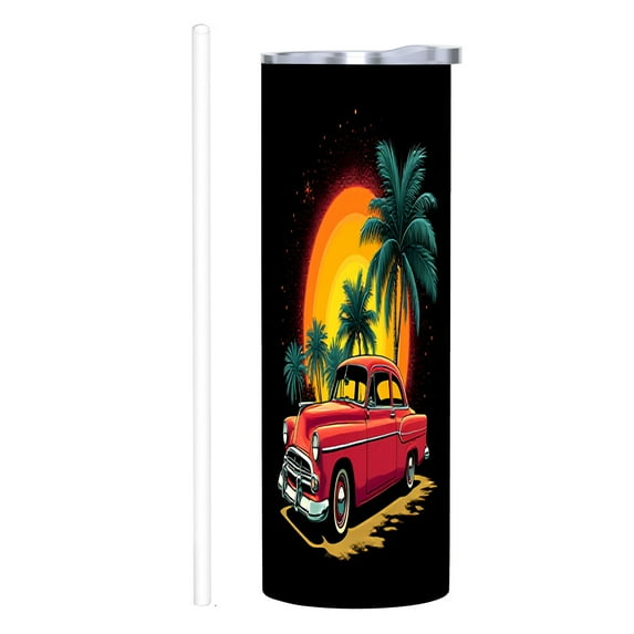 20 oz Stainless Steel Insulated Tumbler with Lids & Straw - Vintage ...