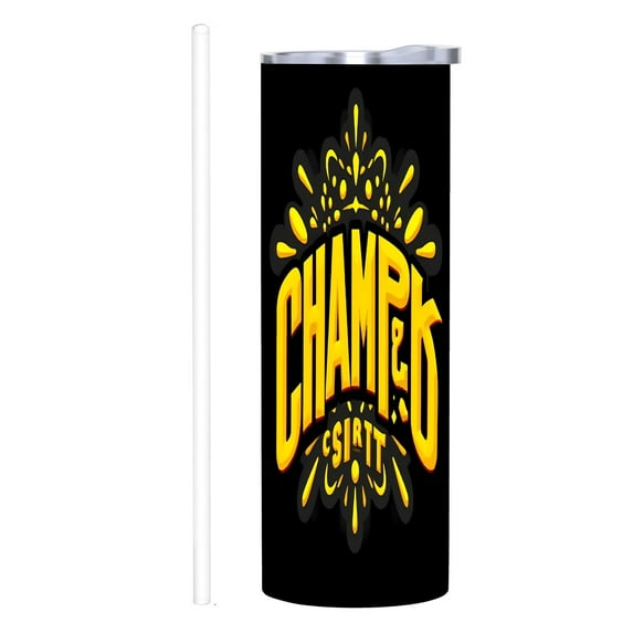 20 oz Stainless Steel Insulated Tumbler with Metallic Lid Bold Design ...