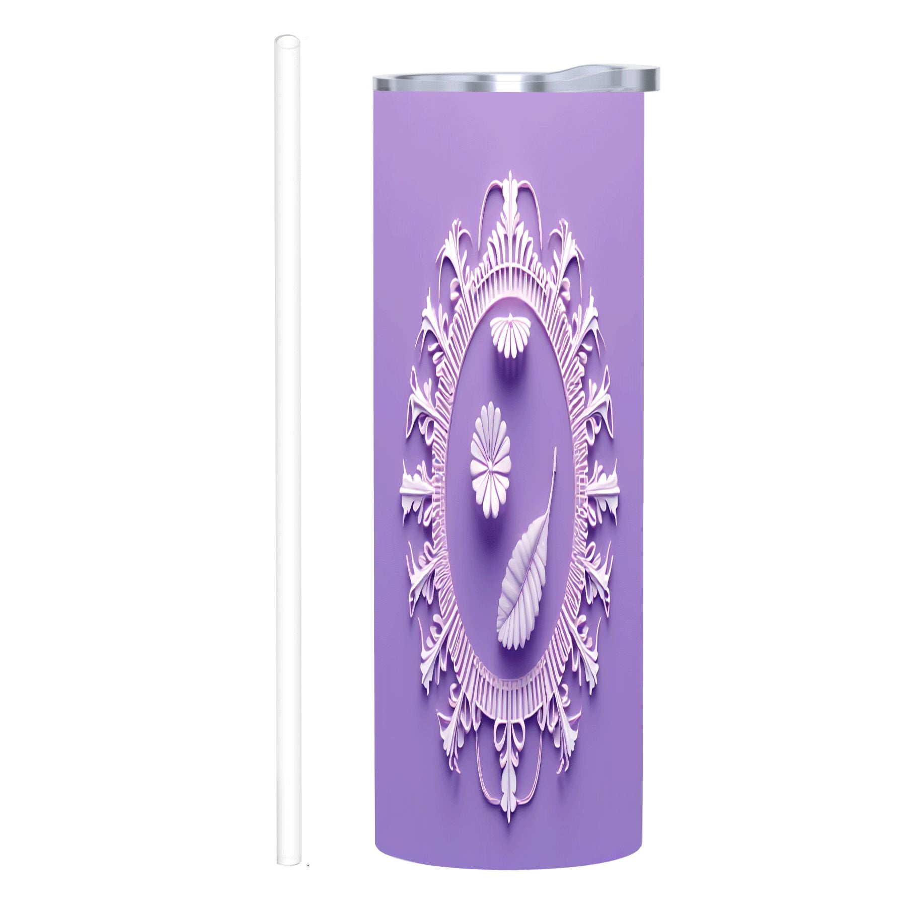 20 oz Stainless Steel Insulated Tumbler with Metallic Lid Elegant ...