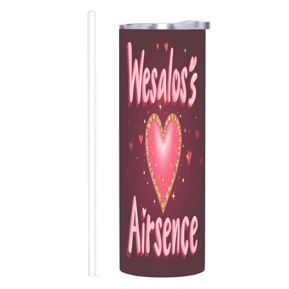 20 oz Stainless Steel Insulated Tumbler with Metallic Lid Maroon Heart ...