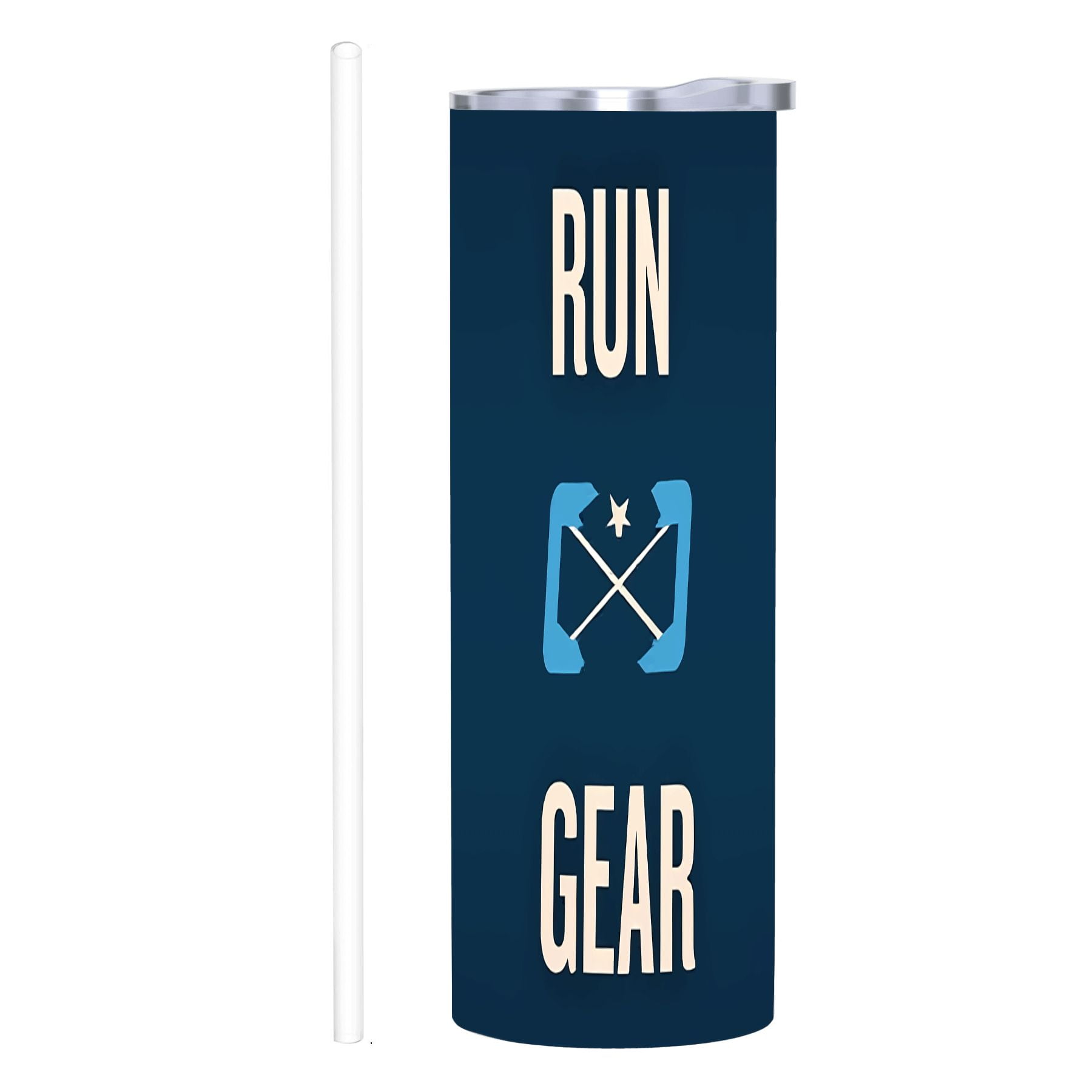 20 oz Stainless Steel Insulated Tumbler with Metallic Lid & Straw ...