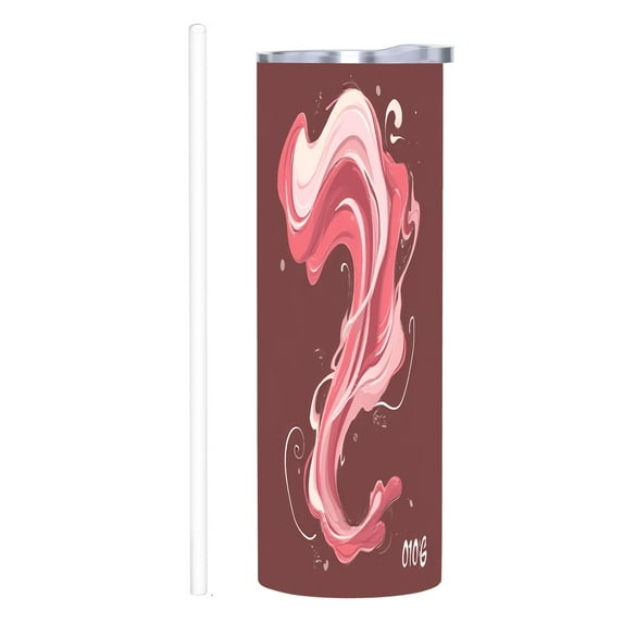 20 oz Stainless Steel Insulated Tumbler with Metallic Lid Swirling Pink ...