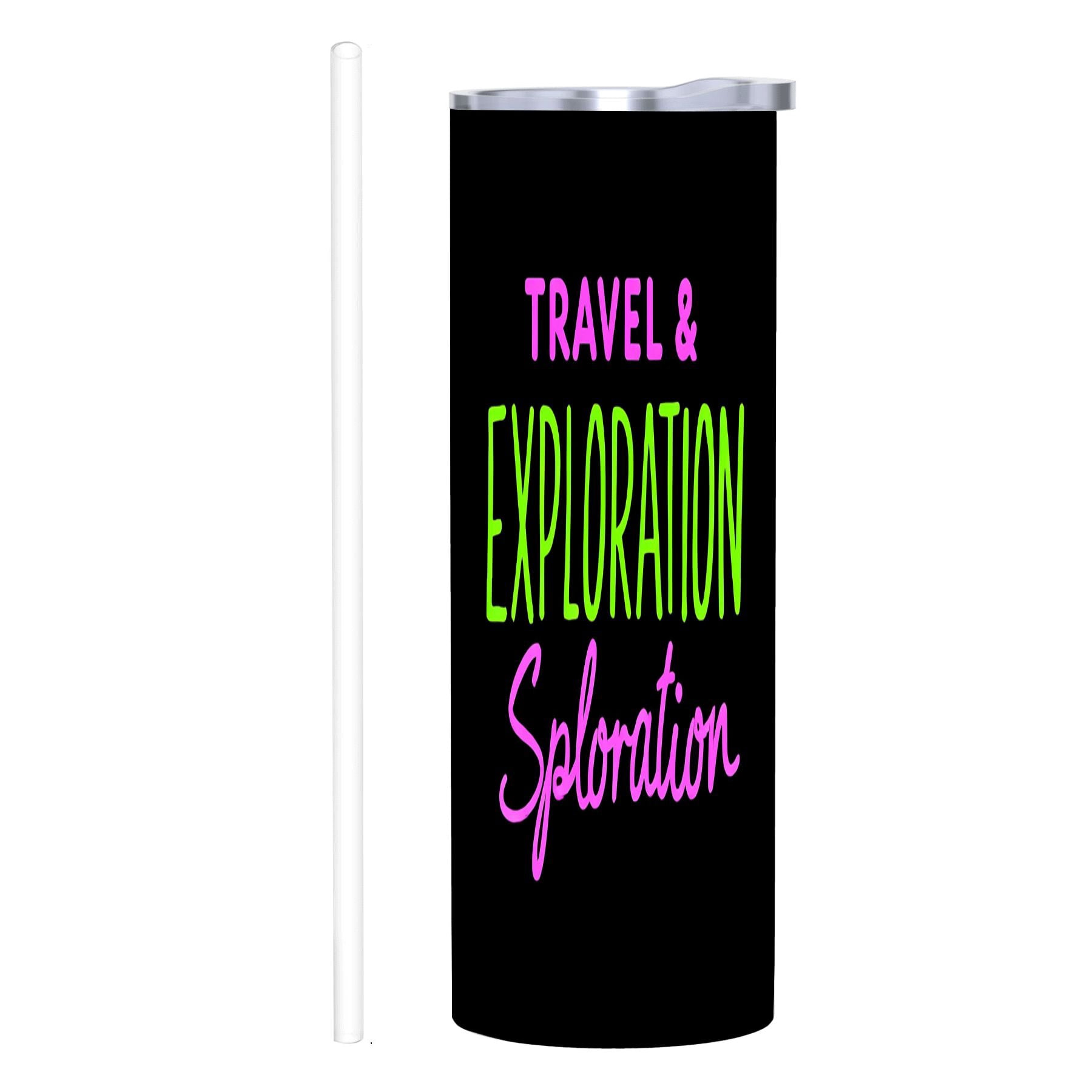 20 oz Stainless Steel Insulated Tumbler with Motivational " TRAVEL ...