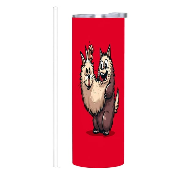 20 oz Stainless Steel Insulated Tumbler with Playful Dog Design ...
