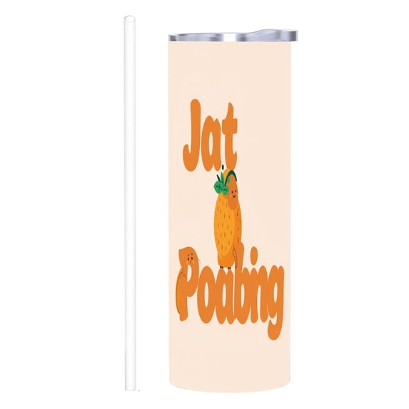 20 oz Stainless Steel Insulated Tumbler with Playful ' Jat Poabing ...