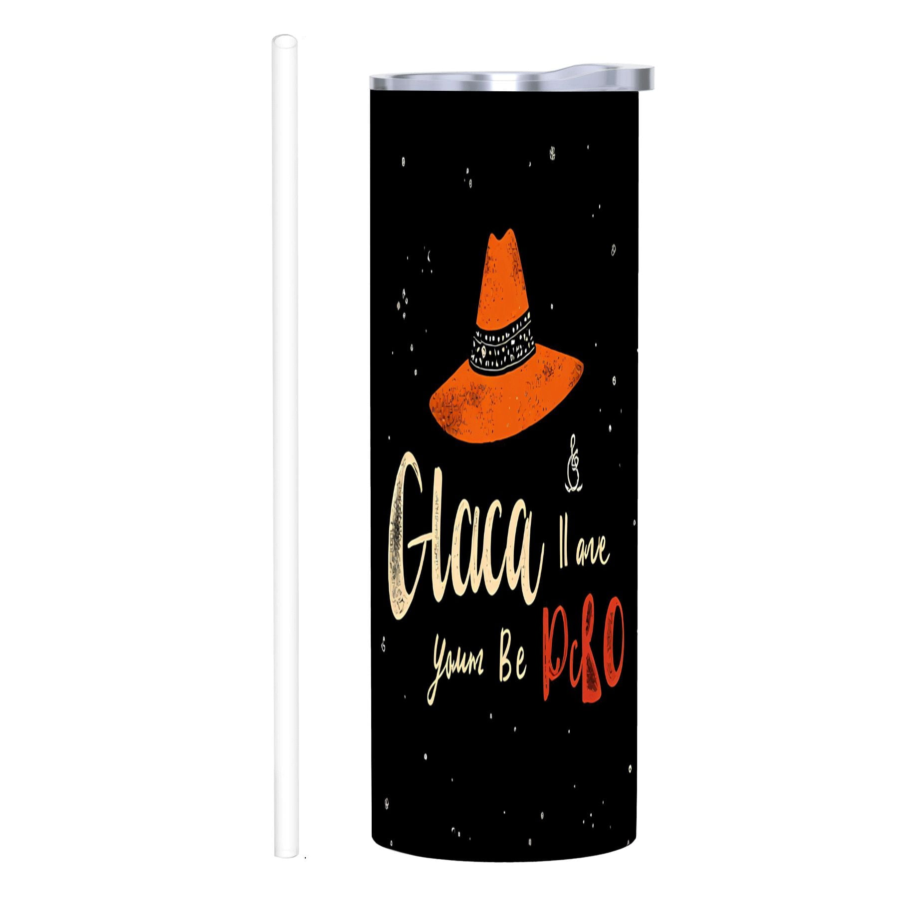 20 oz Stainless Steel Insulated Tumbler with Playful Orange Hat Design ...