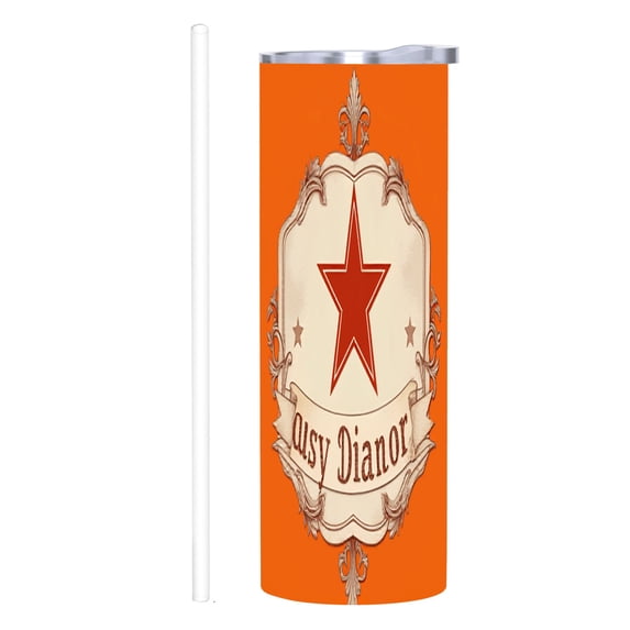 20 oz Stainless Steel Insulated Tumbler with Red Star Emblem & Swirls ...