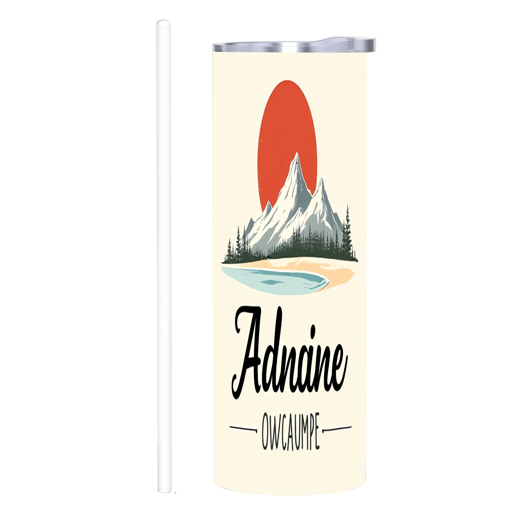 20 oz Stainless Steel Insulated Tumbler with Scenic Mountain Sunset ...