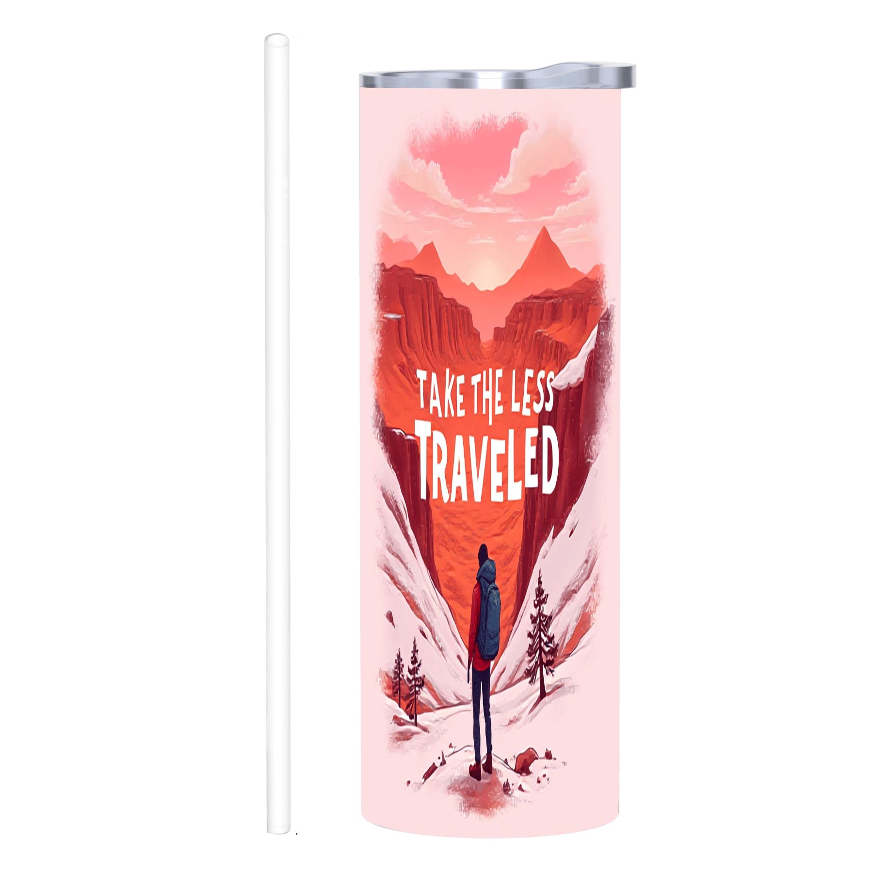 20 oz Stainless Steel Insulated Tumbler with Scenic Red Mountains ...
