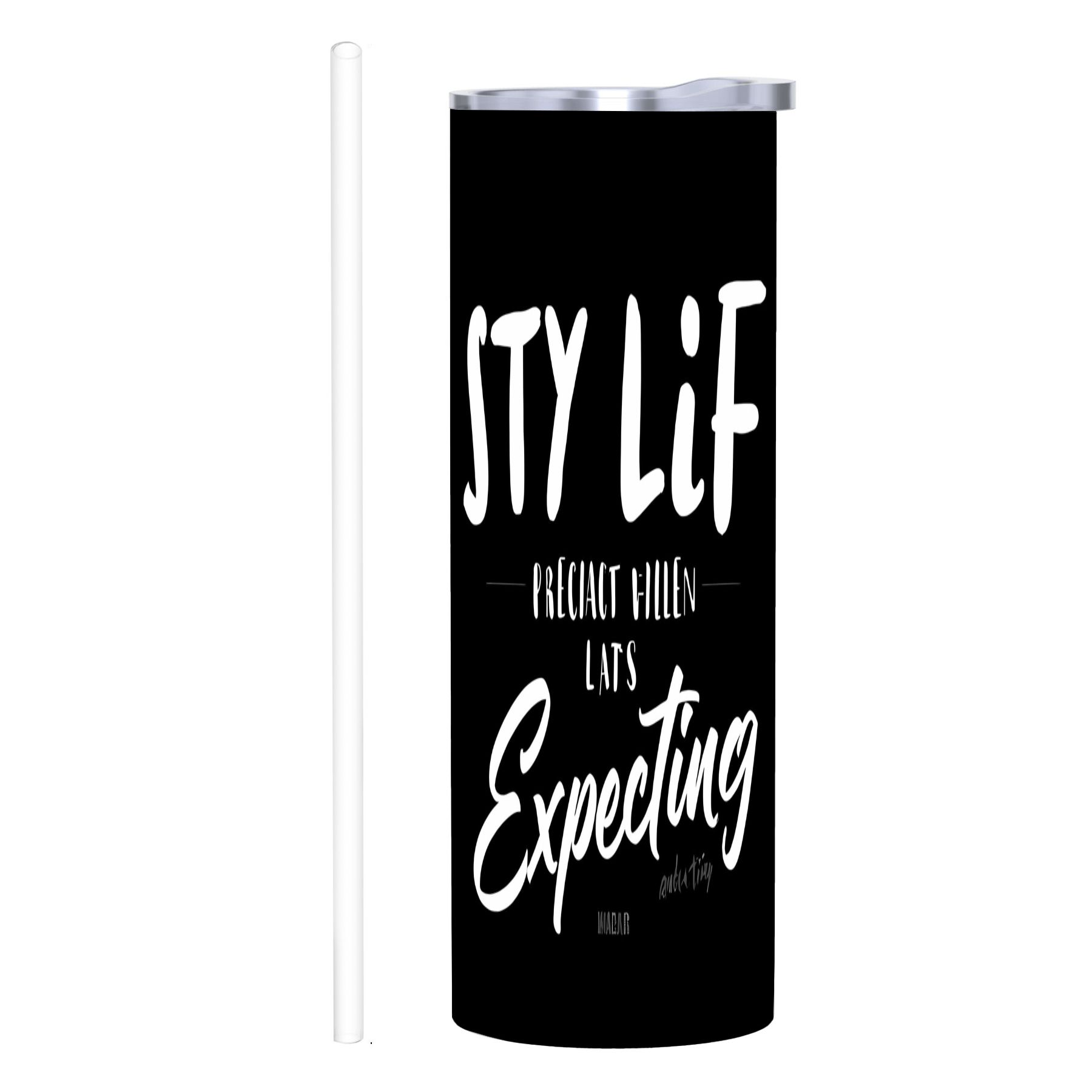 20 oz Stainless Steel Insulated Tumbler with Silver Lid Bold ' LIP ...