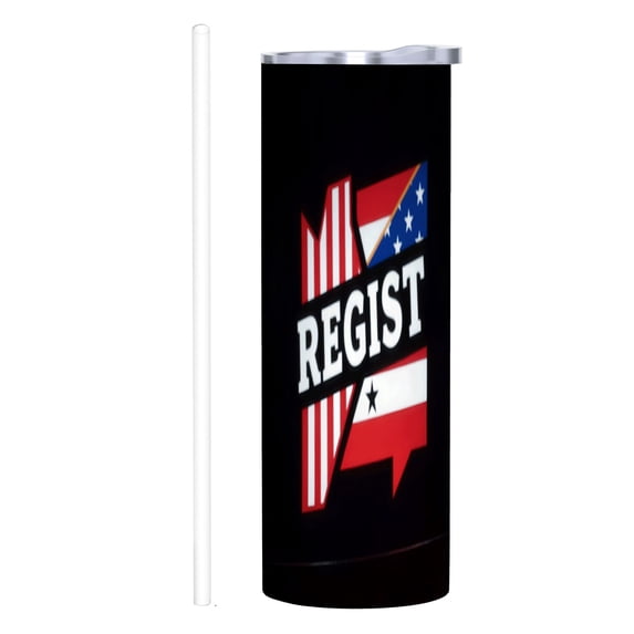20 oz Stainless Steel Insulated Tumbler with Silver Lid Bold ' REGIST ...