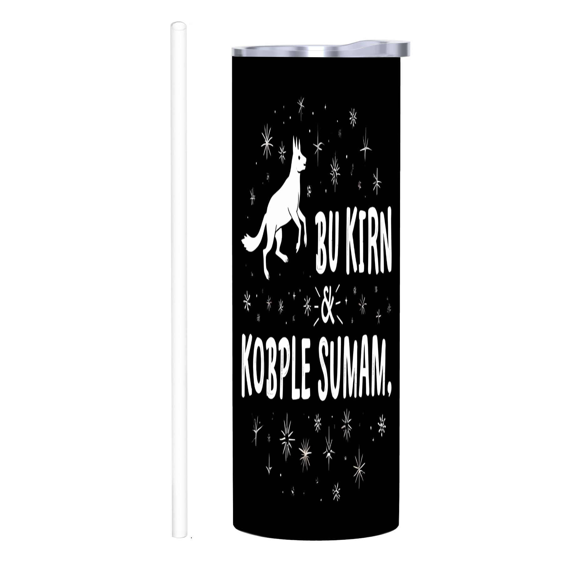 20 oz Stainless Steel Insulated Tumbler with Silver Lid Dog Silhouette ...