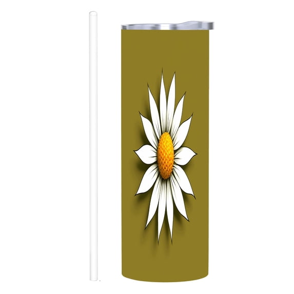 20 oz Stainless Steel Insulated Tumbler with Silver Lid Large White ...