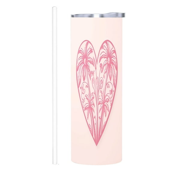 20 oz Stainless Steel Insulated Tumbler with Silver Lid Light Pink ...