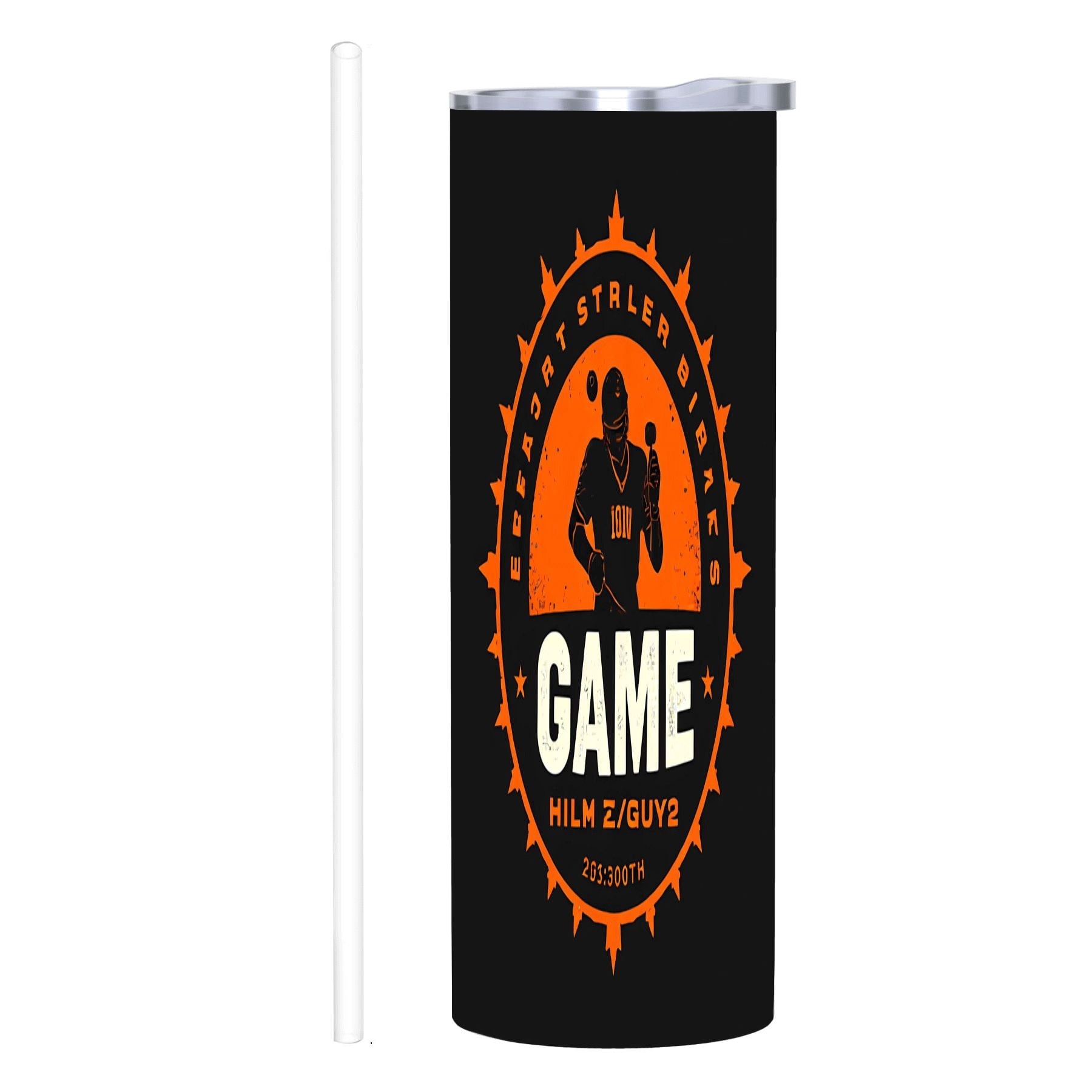 20 oz Stainless Steel Insulated Tumbler with Silver Lid Orange & White ...