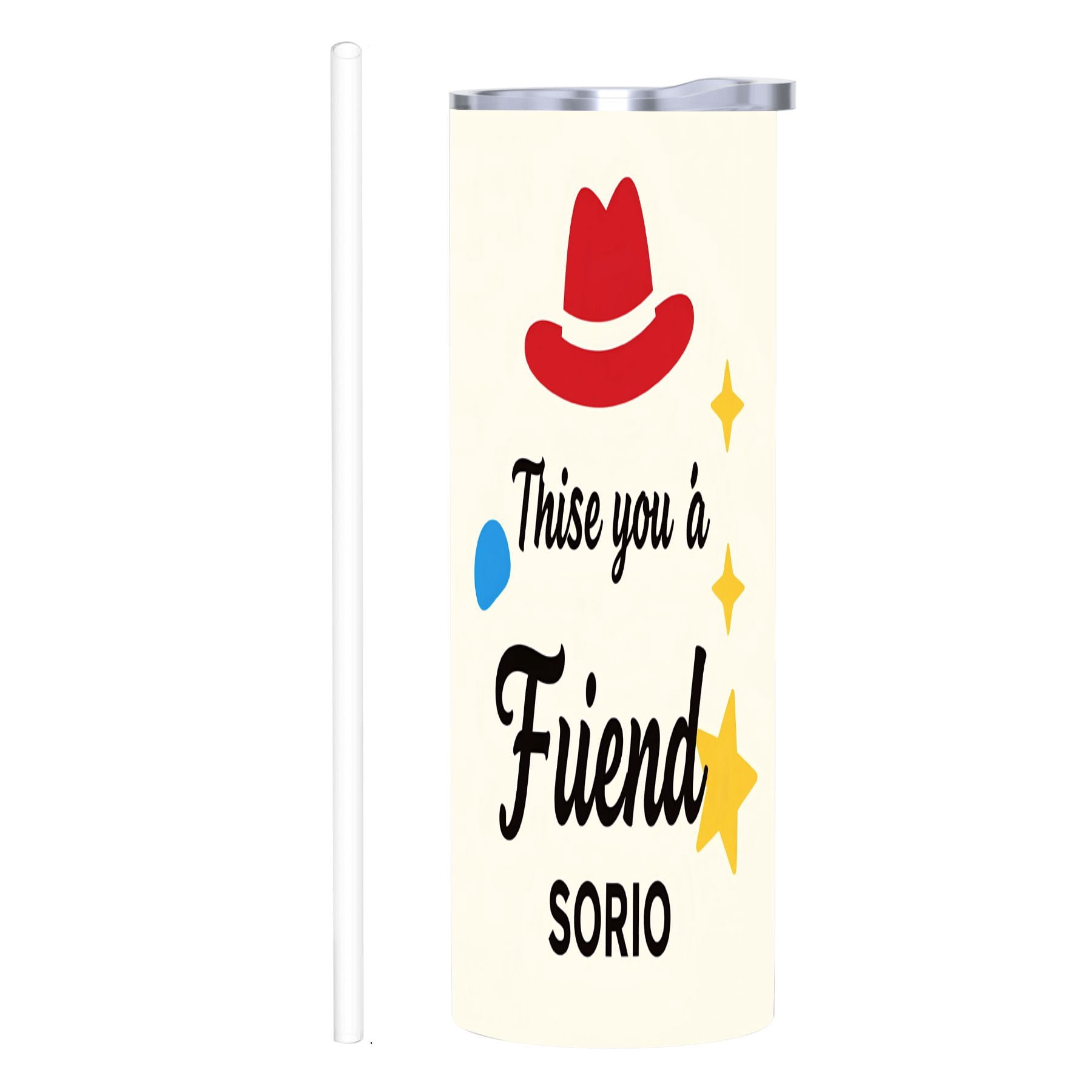 20 oz Stainless Steel Insulated Tumbler with Silver Lid Red Hat Blue ...